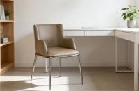 China Modern Minimalist Upholstered Dining Chair Italian Design Metal Legs for sale