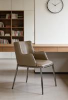 China Modern Minimalist Upholstered Dining Chair Italian Design Metal Legs for sale