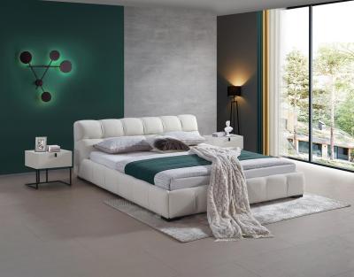 China Cream Lamb Wool Zipper Double Bed Italian Style Apartment Furniture for sale