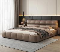 China Cream Lamb Wool Zipper Double Bed Italian Style Apartment Furniture for sale