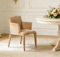 China Luxury Italian Velvet Upholstered Dining Chair French Retro Aesthetic Design for sale