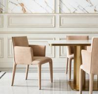 China Luxury Italian Velvet Upholstered Dining Chair French Retro Aesthetic Design for sale
