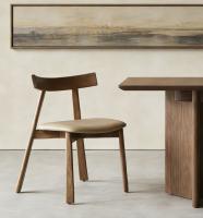 China Nordic Walnut Dining Chair Home Office Ergonomic Upholstered Kitchen Modern Dining Chair for sale