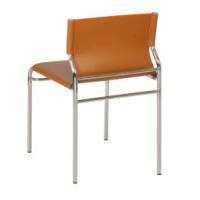 China Designer Saddle Leather Dining Chair Italian Minimalist Bauhaus Modern Style for sale