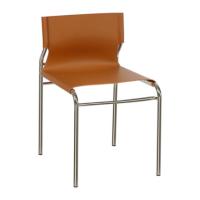 China Designer Saddle Leather Dining Chair Italian Minimalist Bauhaus Modern Style for sale