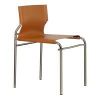 China Designer Saddle Leather Dining Chair Italian Minimalist Bauhaus Modern Style for sale