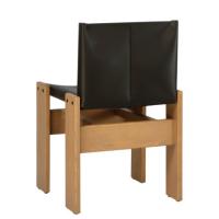 China Mid-Century Modern Solid Ash Wood Dining Chair with Wabi Sabi Saddle Leather Accent for sale