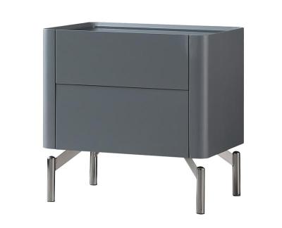 China Modern Minimalist Double Drawer Bedside Table Wooden Nightstand Bedroom Storage for sale