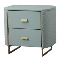 China Light Luxury Rock Board Soft Package Bedside Table With 3 Drawer Storage for sale