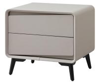 China Modern Minimalist Handleless Storage Bedside Table Leather Wrapped Nightstand for sale