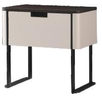 China Modern Minimalist Black White Color Blocked Bedroom Nightstand With Drawer Storage for sale