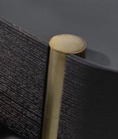 China Modern Luxury Curved Double Drawer Bedside Table Wooden Nightstand for sale