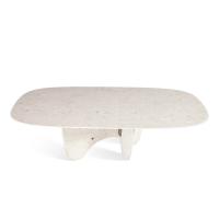 China Wabi Sabi Cream Stone Dining Table Contemporary Artistic Furniture Design for sale
