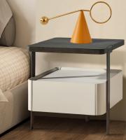 China Modern Luxury Black Oak Countertop Painted Bedside Table Wooden Nightstand for sale