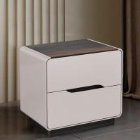 China Modern Luxury Black Oak Countertop Bedside Table Wooden Nightstand Apartment Furniture for sale