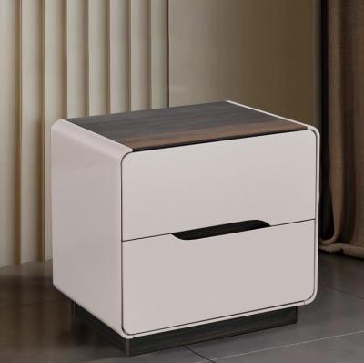 China Modern Luxury Black Oak Countertop Bedside Table Wooden Nightstand Apartment Furniture for sale