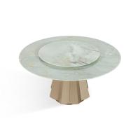 China Natural Stone Dining Table Round Table with Lazy Susan Contemporary Dining Table for sale