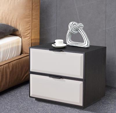 China Modern Light Luxury Two Tone Nightstand Hotel Furniture Wooden Nightstand for sale