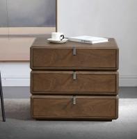 China Modern Light Luxury Three Layer Stacked Rotatable Bedside Table Wooden Nightstand for sale