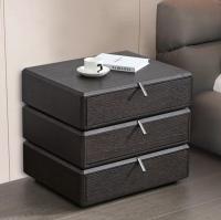 China Modern Light Luxury Three Layer Stacked Rotatable Bedside Table Wooden Nightstand for sale