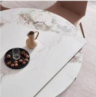 China Modern Round to Oval Extendable Dining Table for Home Apartment Hotel Furniture for sale