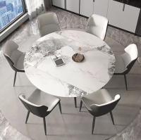 China Modern Round to Oval Extendable Dining Table for Home Apartment Hotel Furniture for sale