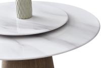 China Modern Round Dining Table with Lazy Susan Pedestal Base Contemporary Design for sale