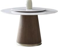 China Modern Round Dining Table with Lazy Susan Pedestal Base Contemporary Design for sale