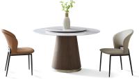 China Modern Round Dining Table with Lazy Susan Pedestal Base Contemporary Design for sale