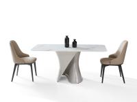 China Luxury Italian Style Rectangular Kitchen Table with Marble Look Top for sale