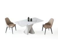 China Luxury Italian Style Rectangular Kitchen Table with Marble Look Top for sale
