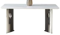 China Luxury Dining Table with Hollow Out Metal Legs and Marble Top Contemporary Design for sale