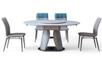 China Modern Statement Dining Table Curved Pedestal Design for Small Spaces for sale