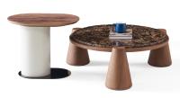 China Black Walnut Marble Coffee Table Flexible Combination Side Table Set for sale