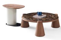 China Black Walnut Marble Coffee Table Flexible Combination Side Table Set for sale