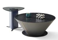 China Modern Living Room Light Luxury Water Ripple Glass Coffee Table for sale