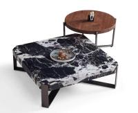 China Italian Minimalist Marble Coffee Table Side Table Combination Modern Living Room for sale