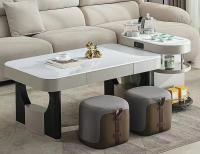 China Modern Light Luxury Mobile Tea Table Combination Multi functional Coffee Table for sale