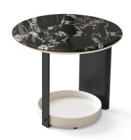 China Modern Luxury Black White Contrasting Storage Coffee Table Minimalist Design for sale
