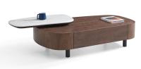 China Italian Minimalist Marble Telescopic Coffee Table Modern Apartment Furniture for sale