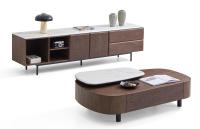 China Italian Minimalist Marble Telescopic Coffee Table Modern Apartment Furniture for sale