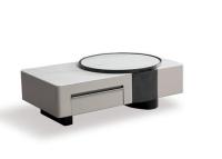 China Modern Rotating Lift Top Round Coffee Table with Hidden Storage Drawer for sale