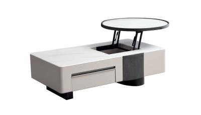 China Modern Rotating Lift Top Round Coffee Table with Hidden Storage Drawer for sale