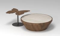 China Artistic Solid Wood Coffee Table Wabi Sabi Style Modern Furniture for sale