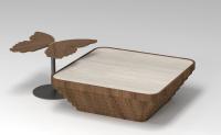 China Artistic Solid Wood Coffee Table Wabi Sabi Style Modern Furniture for sale