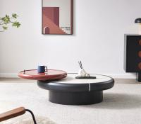 China Modern Coffee Table 2 Tier Round Rotating Storage Hotel Furniture for sale