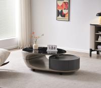 China Italian Minimalist Coffee Table Luxury Modern Hotel Lobby Furniture Oval Design for sale