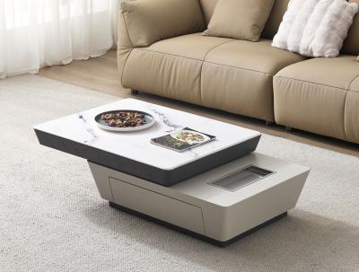 China Italian Minimalist Trapezoidal Telescopic Coffee Table Modern Apartment Furniture for sale