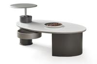 China Italian Lift Rotate Oval Coffee Table 360 Degree Swivel Hotel Furniture Modern Design for sale
