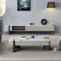 China Italian Style Contemporary Tea Table Minimalist Rock Slab TV Cabinet Combination for sale